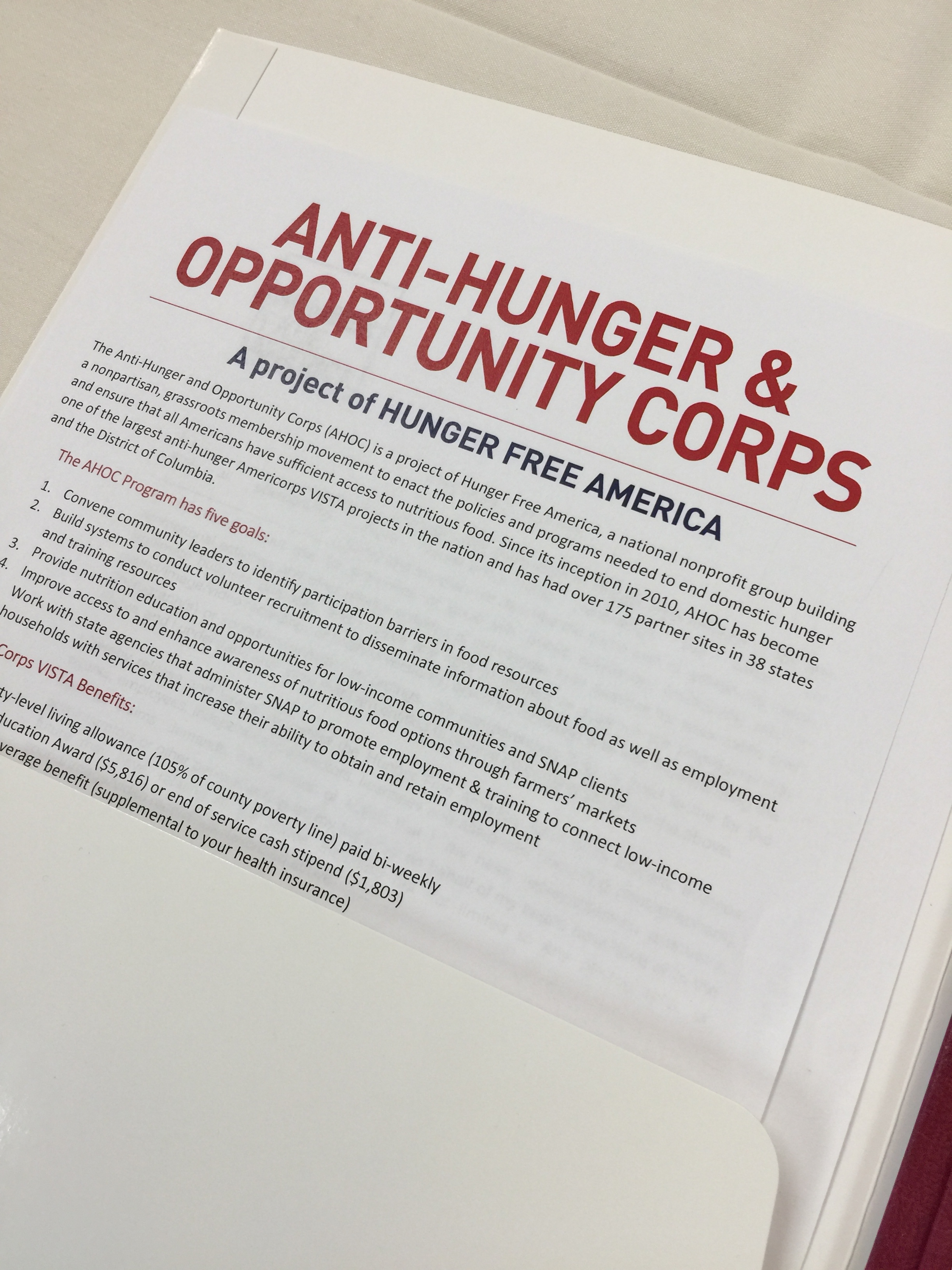 #WitnessesToHunger: Hunger-Free America Anti-Hunger Corps Workshop ...